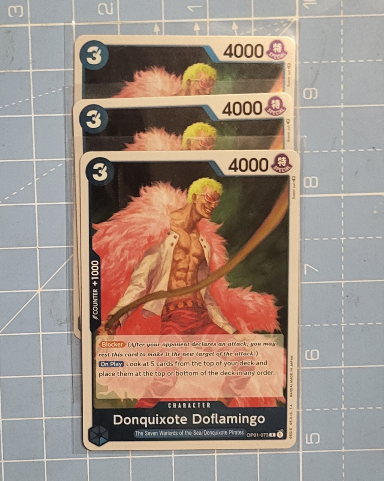 ONE PIECE Card Game - Donquixote Doflamingo OP01-073 - R - X3 | eBay
