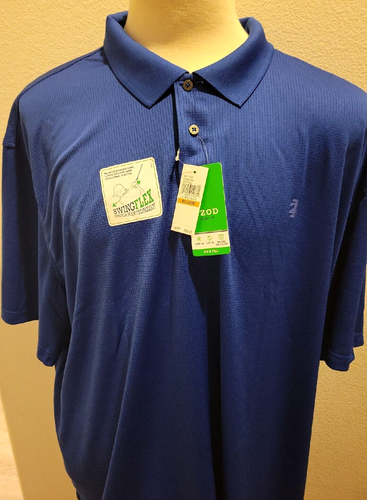 New Men's 4XL Big & Tall IZOD Golf Swing Flex Stretch Cool FX Polo Blue ...