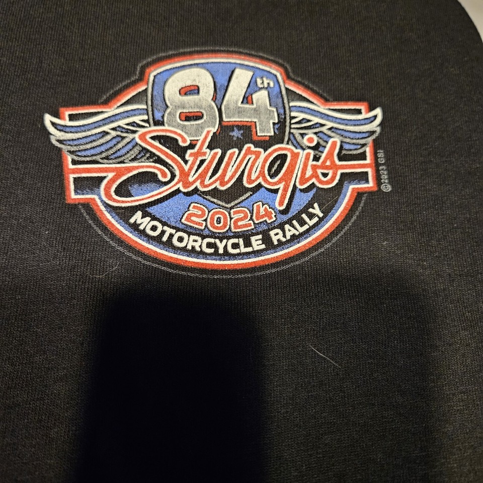 HOT NEW! 2024 Sturgis Motorcycle Rally- 84th Anniversary Black L | eBay