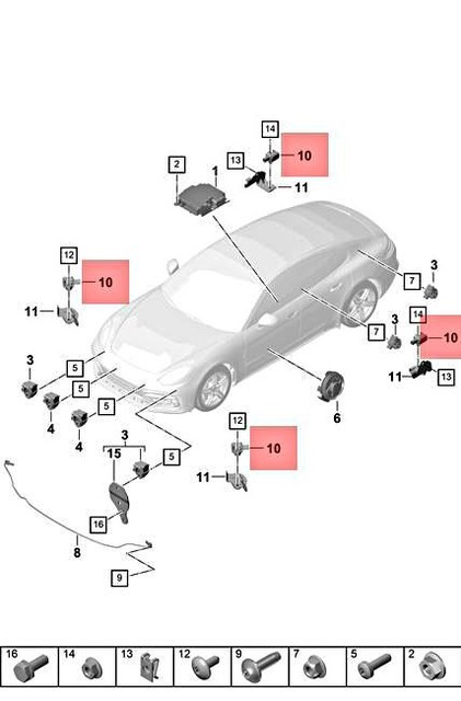 Genuine PORSCHE Accelerator Sensor Left A. Right Front And Rear ...