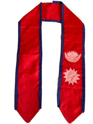 Nepal Themed GRADUATION SASH, Nepal Flag, Nepali Khada, Khata, Nepali ...