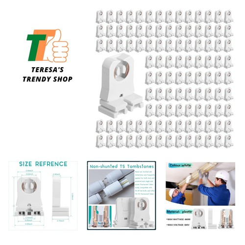 100 Pack Non Shunted LED Tombstones T8 T10 T12 Lamp Holder, Bulb Holder ...