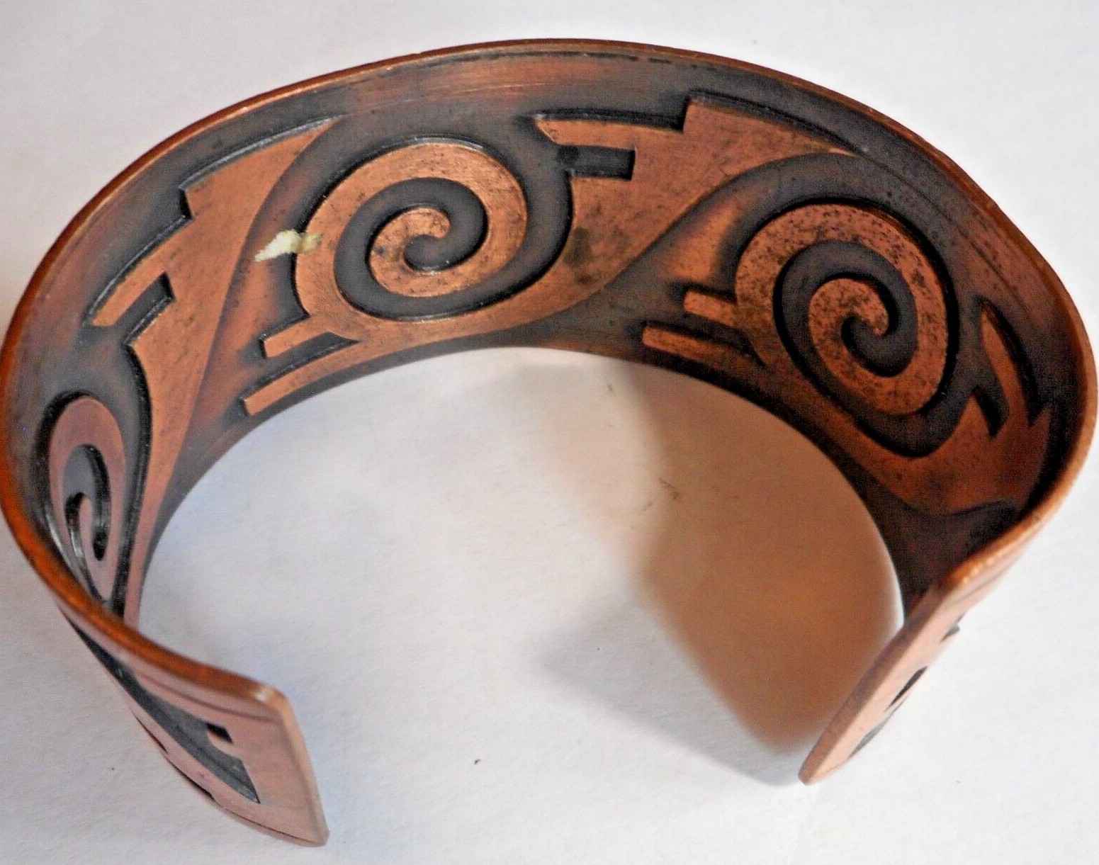 Vintage Copper Bell Solid Copper Black Enamel Cuff Br… - Gem