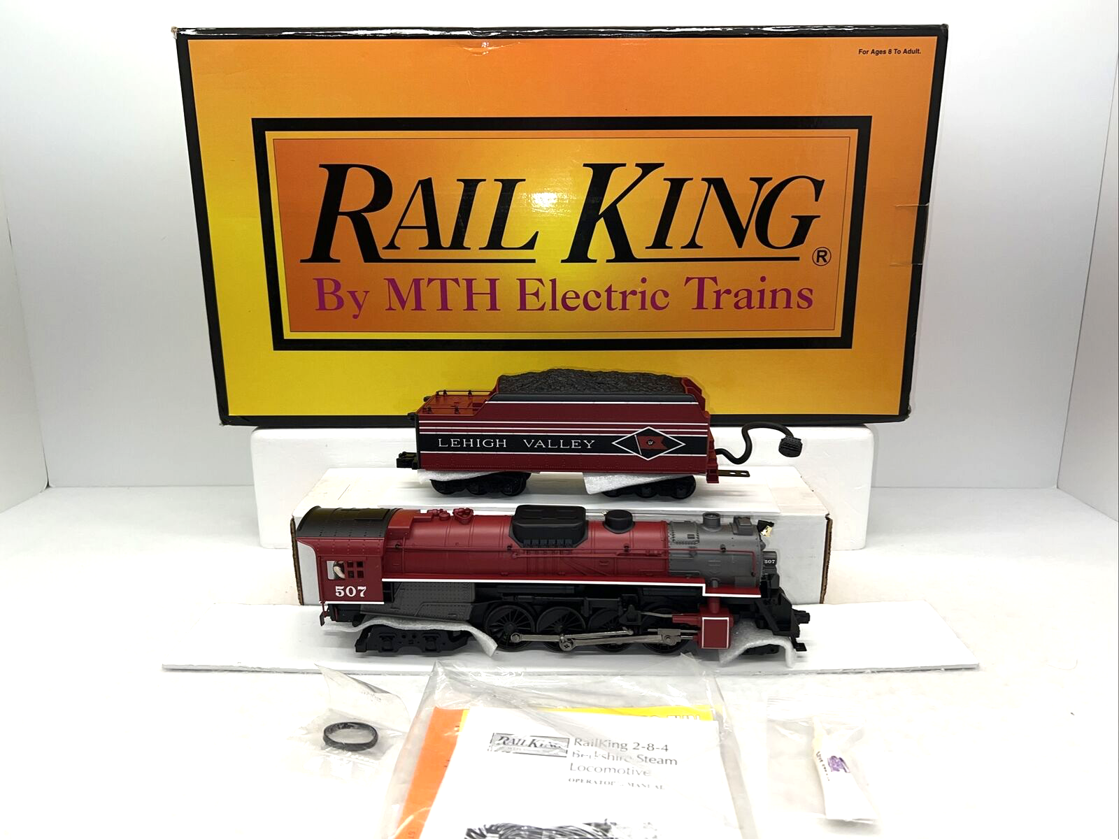 MTH RailKing 30-1296-1 Lehigh Valley 2-8-4 Berkshire PS.2 O New BCR ...