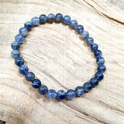 Iolite Cordierite Crystal Quartz Round Beads Bracelet Healing Gemstone ...