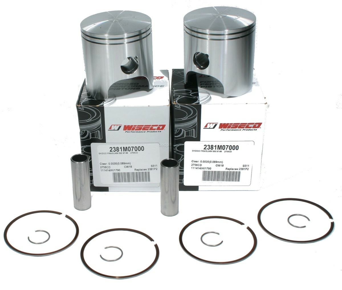 Ski-Doo Skandic 500 WT, 1998-1999, Wiseco .020 Pistons - Pair ...