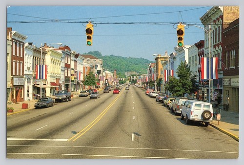 Madison Indiana IN Main Street c1980s Vintage Continental Postcard Cars ...