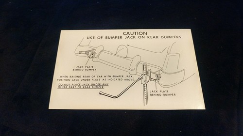 1954 MERCURY (ALL MODELS) TRUNK JACK INSTRUCTIONS DECAL STICKER | eBay