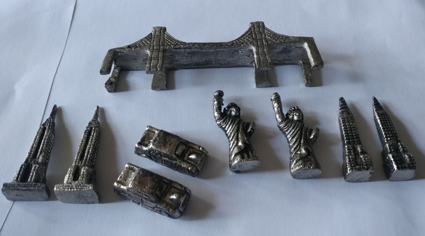 Lot of Crudely Made Pewter New York Landmarks Miniatures | eBay