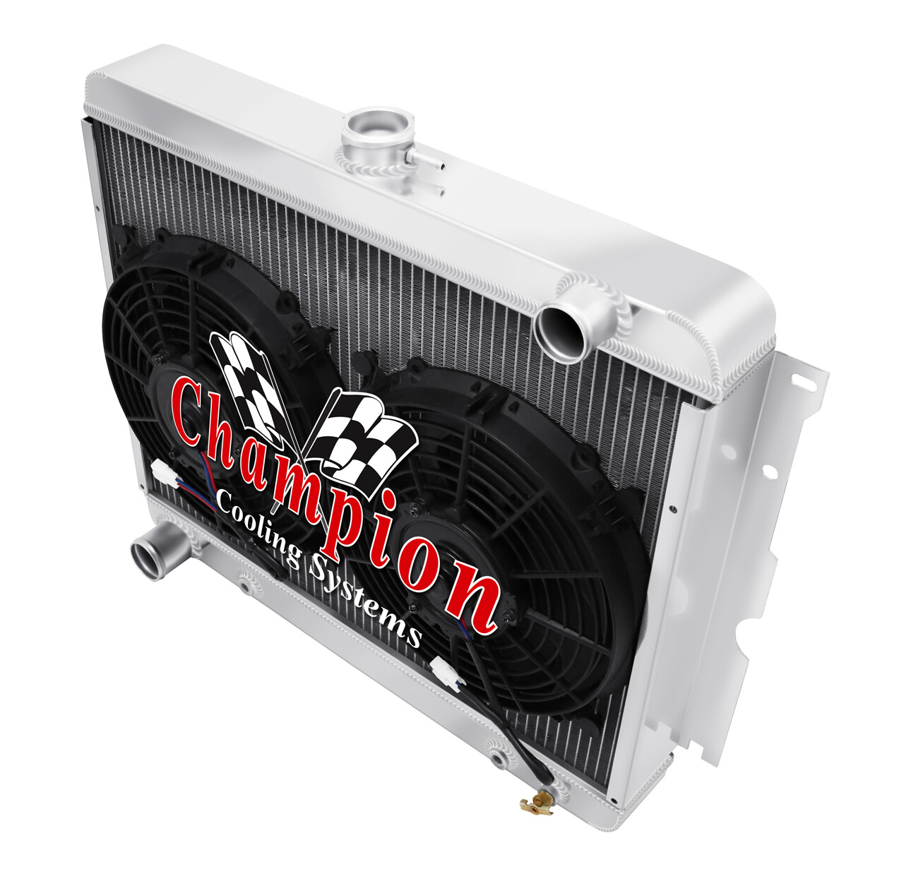 22 Inch Core Early Mopar All Aluminum 3 Row KR Champion Radiator Fan ...