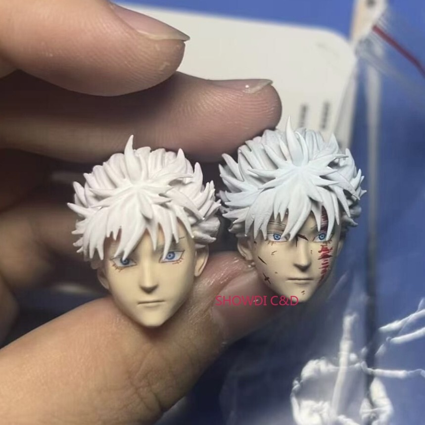 1/12 Painted Jujutsu Kaisen Gojo Satoru Head Carving For 6" Romankey ...