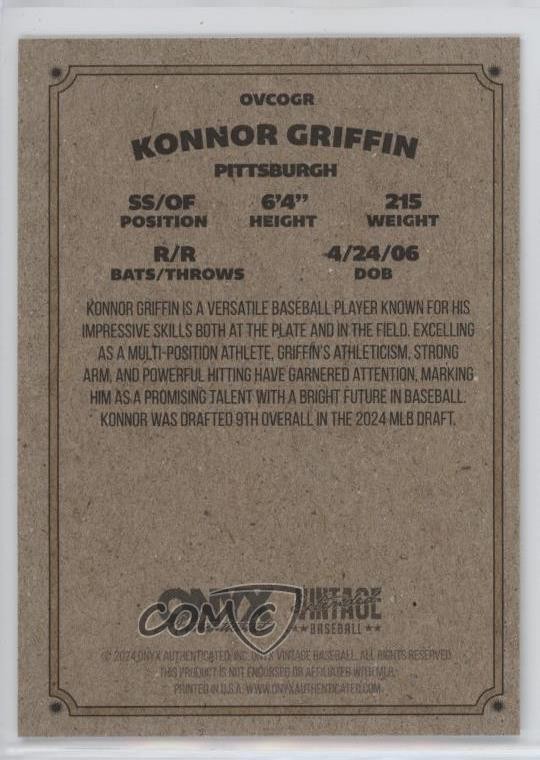 2024 Onyx Vintage Konnor Griffin #OVCOGR 0f9s | eBay
