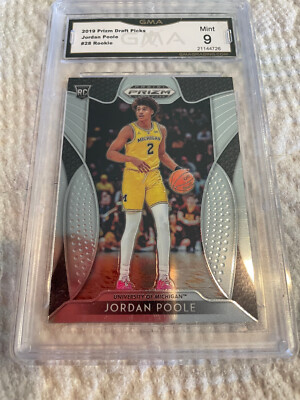 JORDAN POOLE WARRIORS 2019 PRIZM DRAFT PICKS ROOKIE RC #28 GRADED 9 L ...