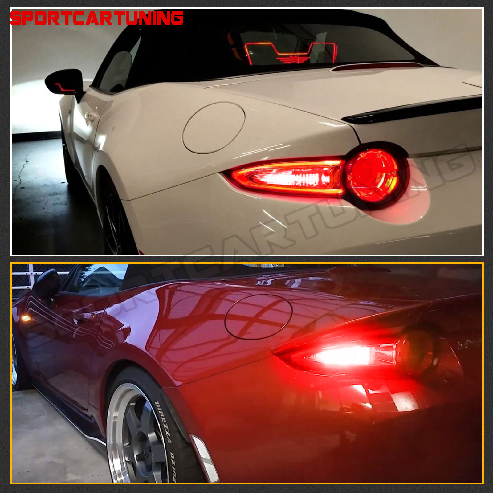 Sequential Red LED Rear Turn Signal Tail Lights Blink For 2016-up Mazda ...