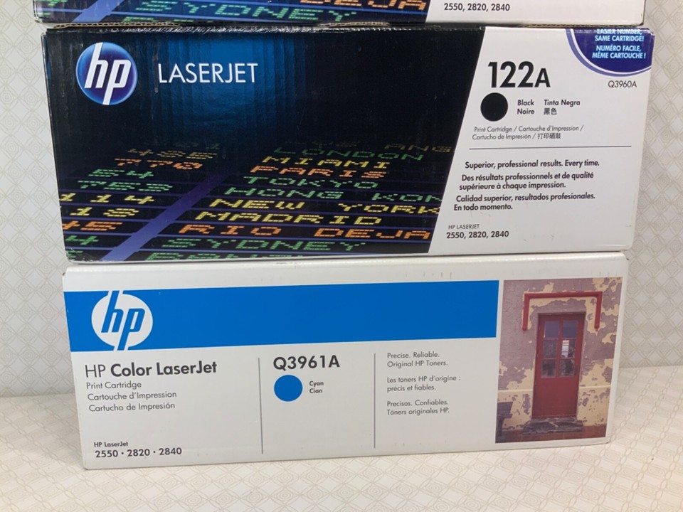 HP LASERJET 122A 2550 2820 TONER Q3960A Q3961A Q3963A Q3973A SEALED 4 ...