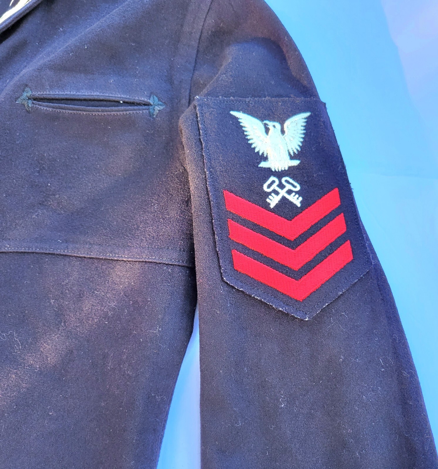 Vintage Naval Clothing Factory Navy Black Sailor Top Mens Sz S GUC 3 ...