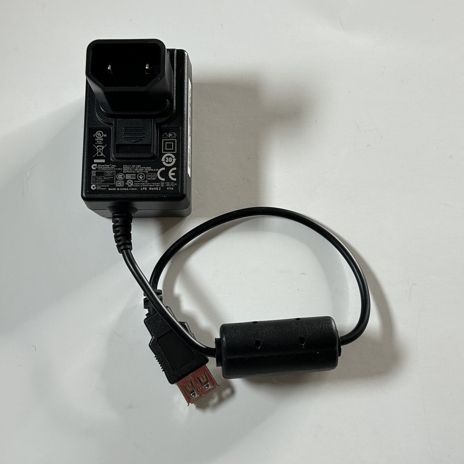 Globtek AC Adapter P/N: GS-1488 Model GT-41076-0605 5V 1.2A For Dell ...