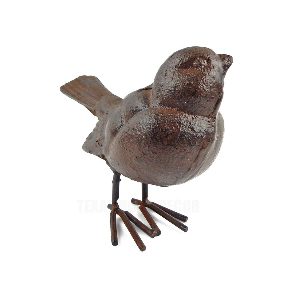 Cast Iron Bird Figurine Statue Garden Porch Fountain Decor Antique ...