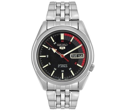 Seiko 5 Black Dial Automatic Men's Watch SNK375K1 | eBay