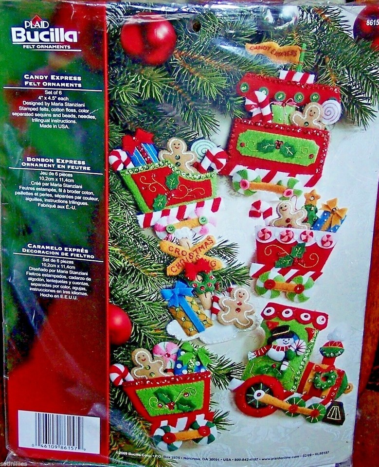 Bucilla CANDY EXPRESS TRAIN Felt Christmas Ornaments Kit Original ...