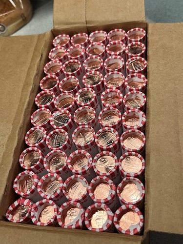 2025 P PENNY FULL BOX LINCOLN CENTS- 50 ROLLS! 🔥 OBW BU RED GEM 🔥LAST ...