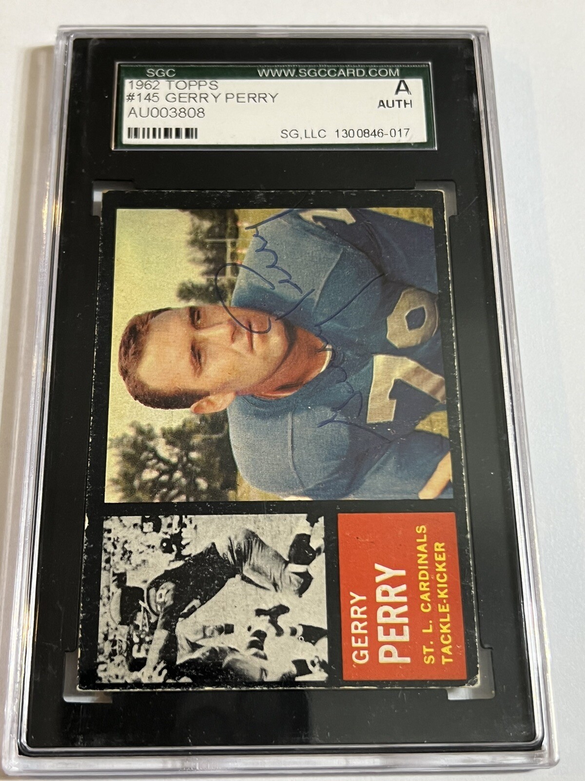 1962 Topps Gerry Perry SGC Authentic Autograph Auto #145 AU003808 Auth ...
