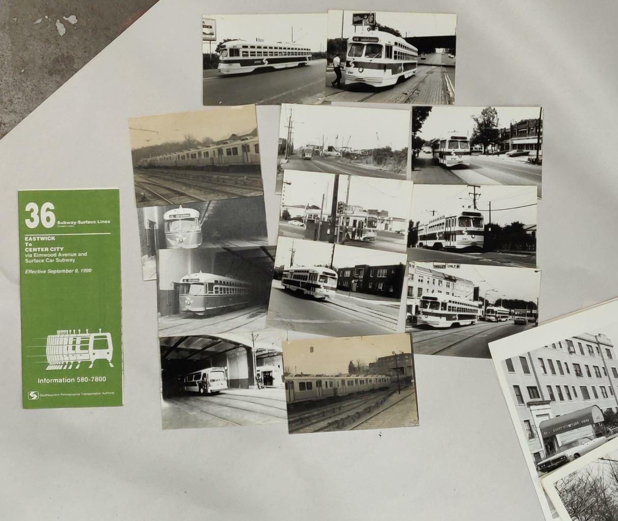 Lot of 38 B&W Photos Philadelphia PCC Streetcars of PTC & SEPTA Transit ...