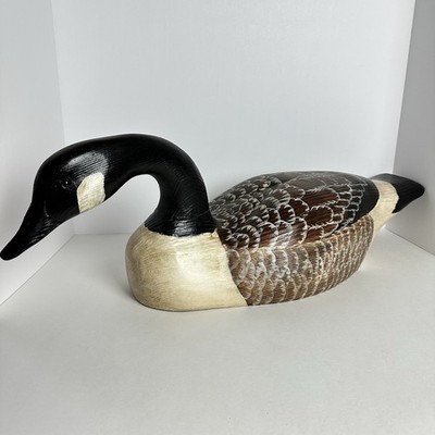 VTG Pat Biddle PSB Elkton MD Carved Painted Wooden Canada Goose Duck ...