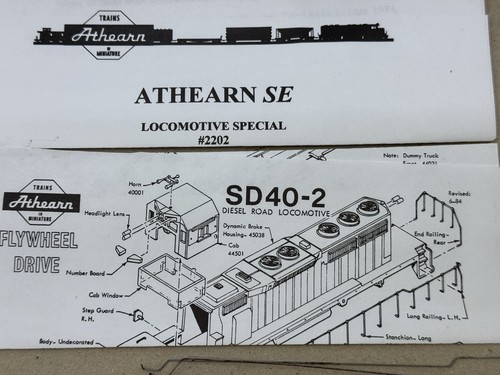 HO Athearn 2202 GATX Leasing Lease SD40-2 Powered & Dummy Diesel ...