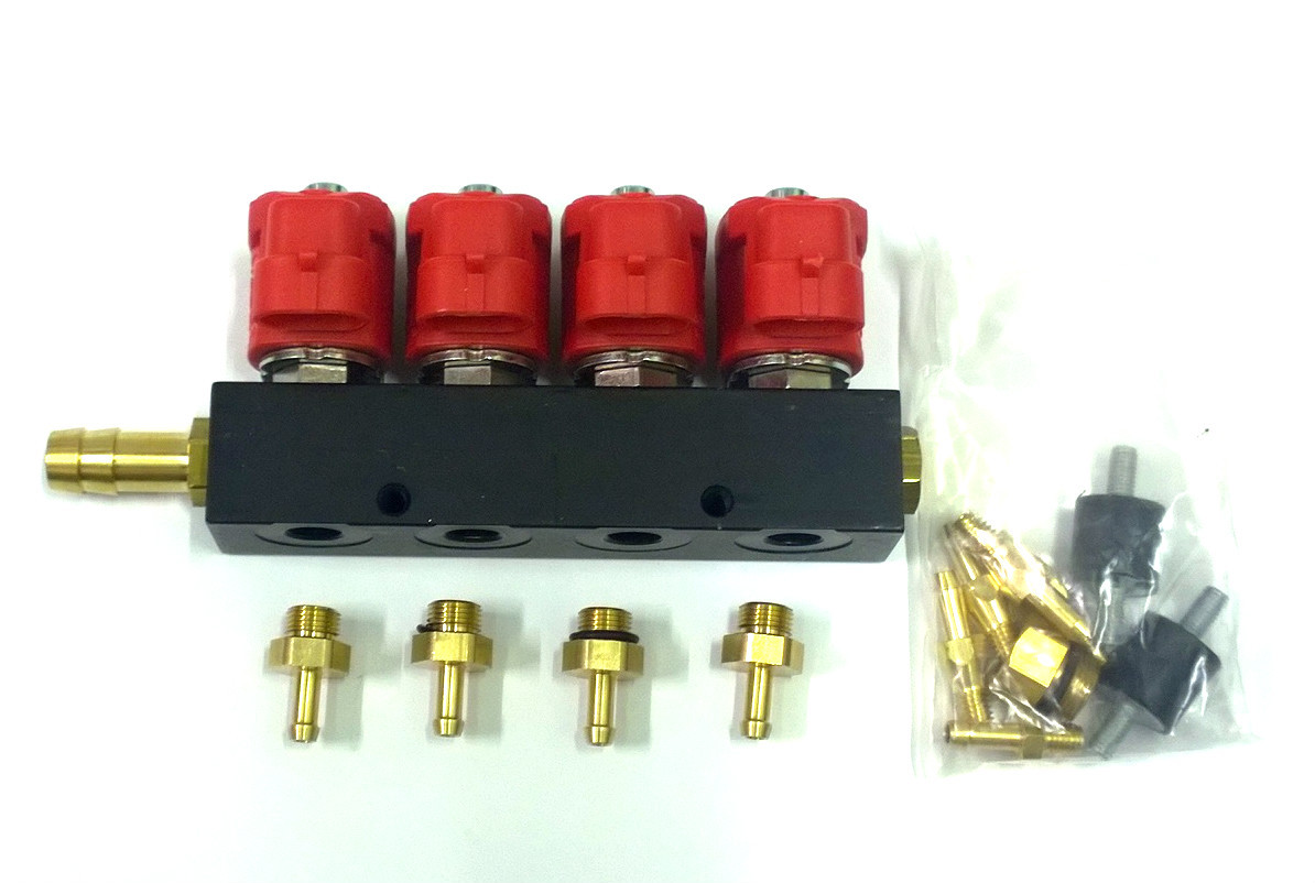 VALTEK TYPE 30 AUTOGAS LPG 4 CYLINDER INJECTORS RAIL OMVL ROMANO BI-GAS ...