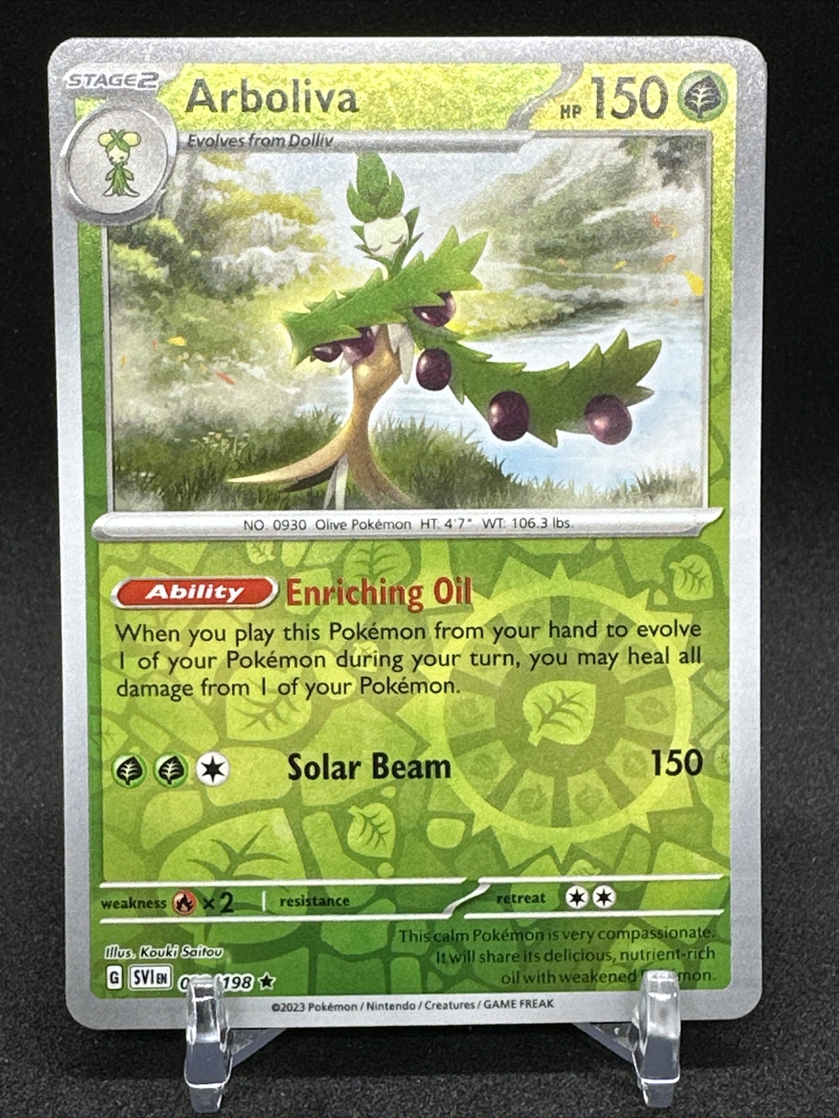 Arboliva 023/198 Reverse Holo Rare Pokemon Scarlet and Violet Card NM ...