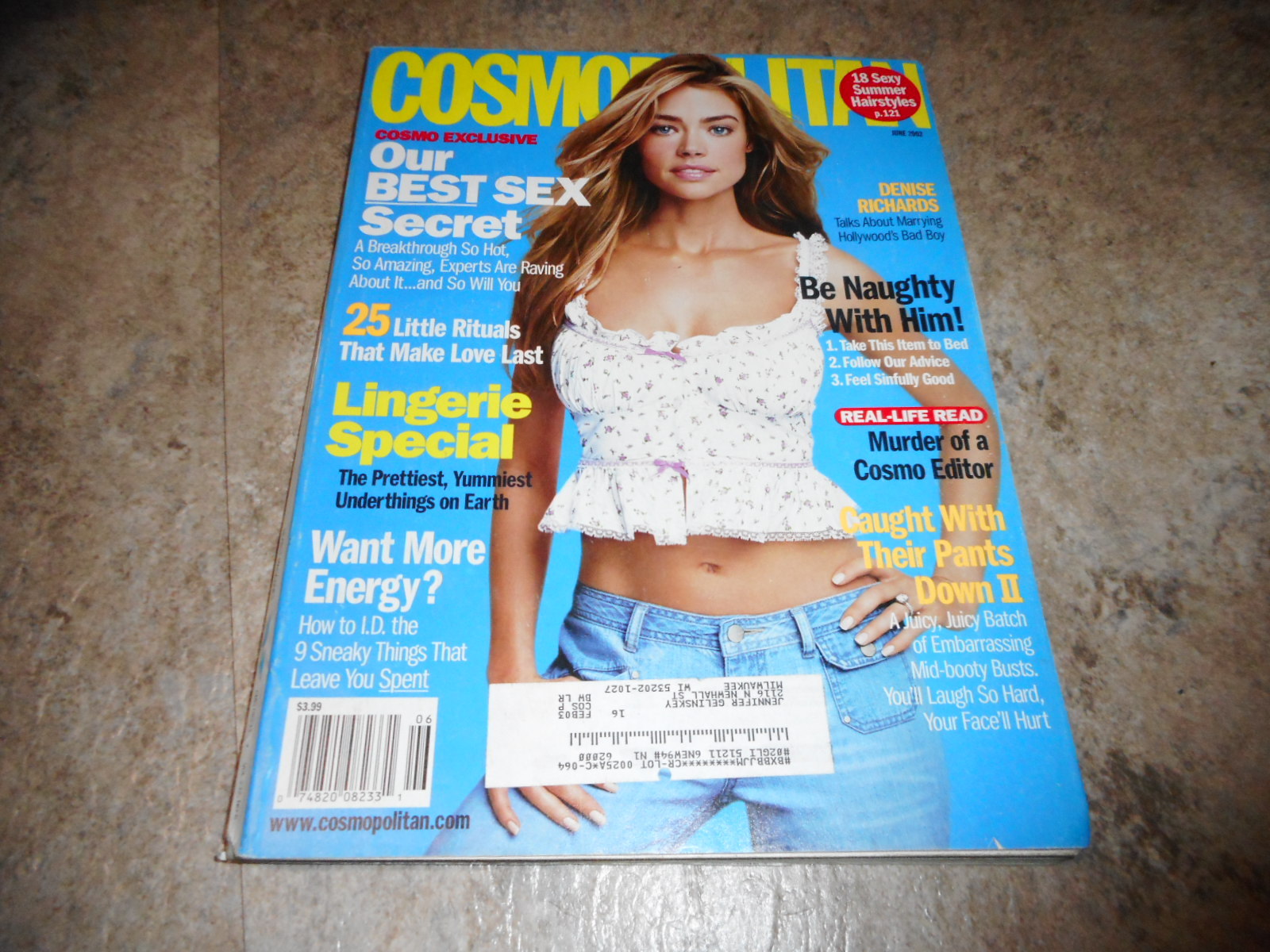 JUNE 2002 COSMOPOLITAN vintage fashion magazine DENISE RICHARDS | eBay