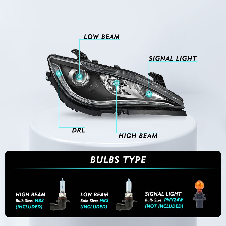 For Chrysler Pacifica 2017 2018 2019 2020 Halogen Headlight W / DRL LED ...