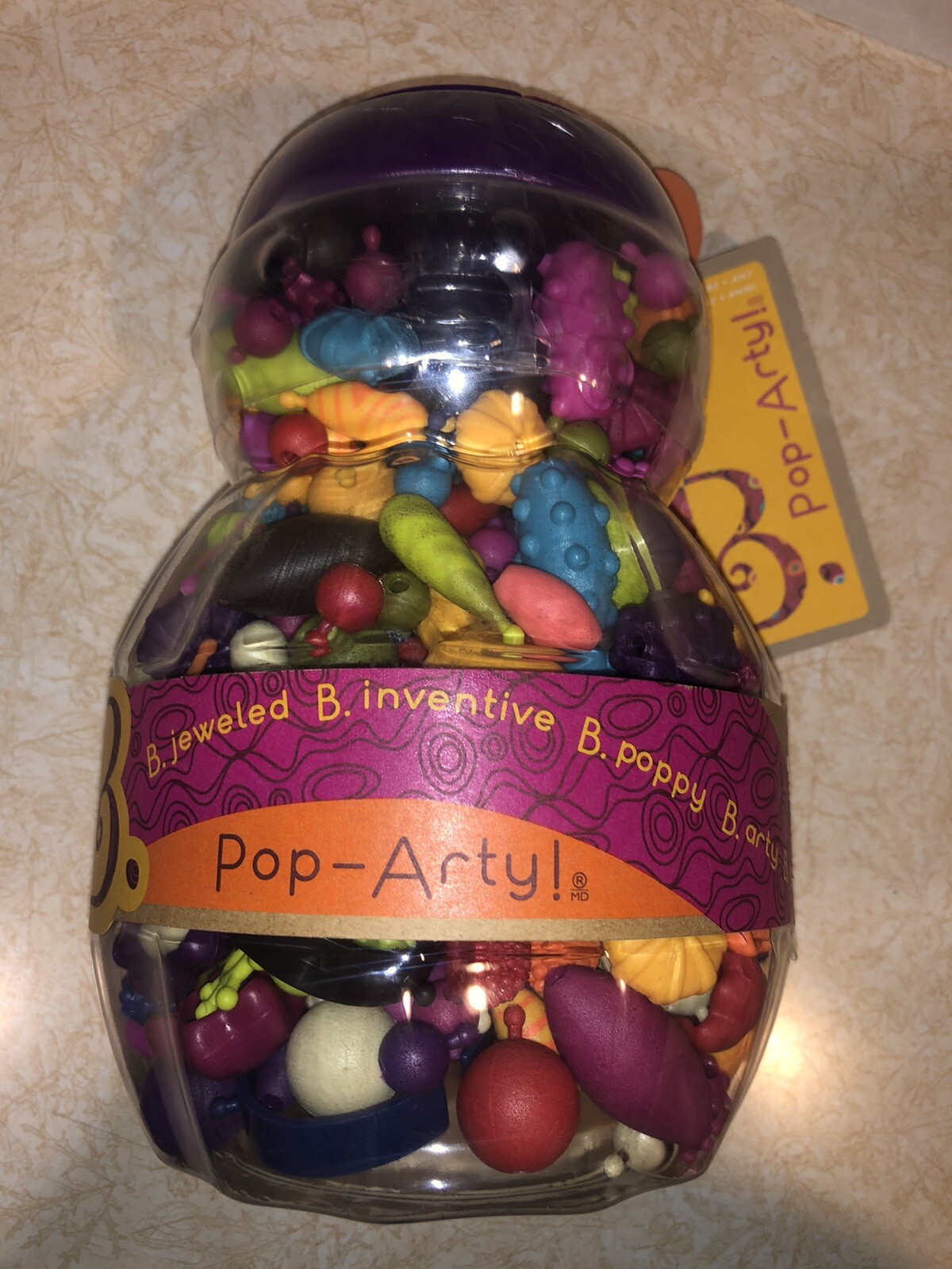 B POP-ARTY 500 PIECE SNAP BEADS JEWELRY CRAFTS KIT JAR-AGES 4 TO 10 ...