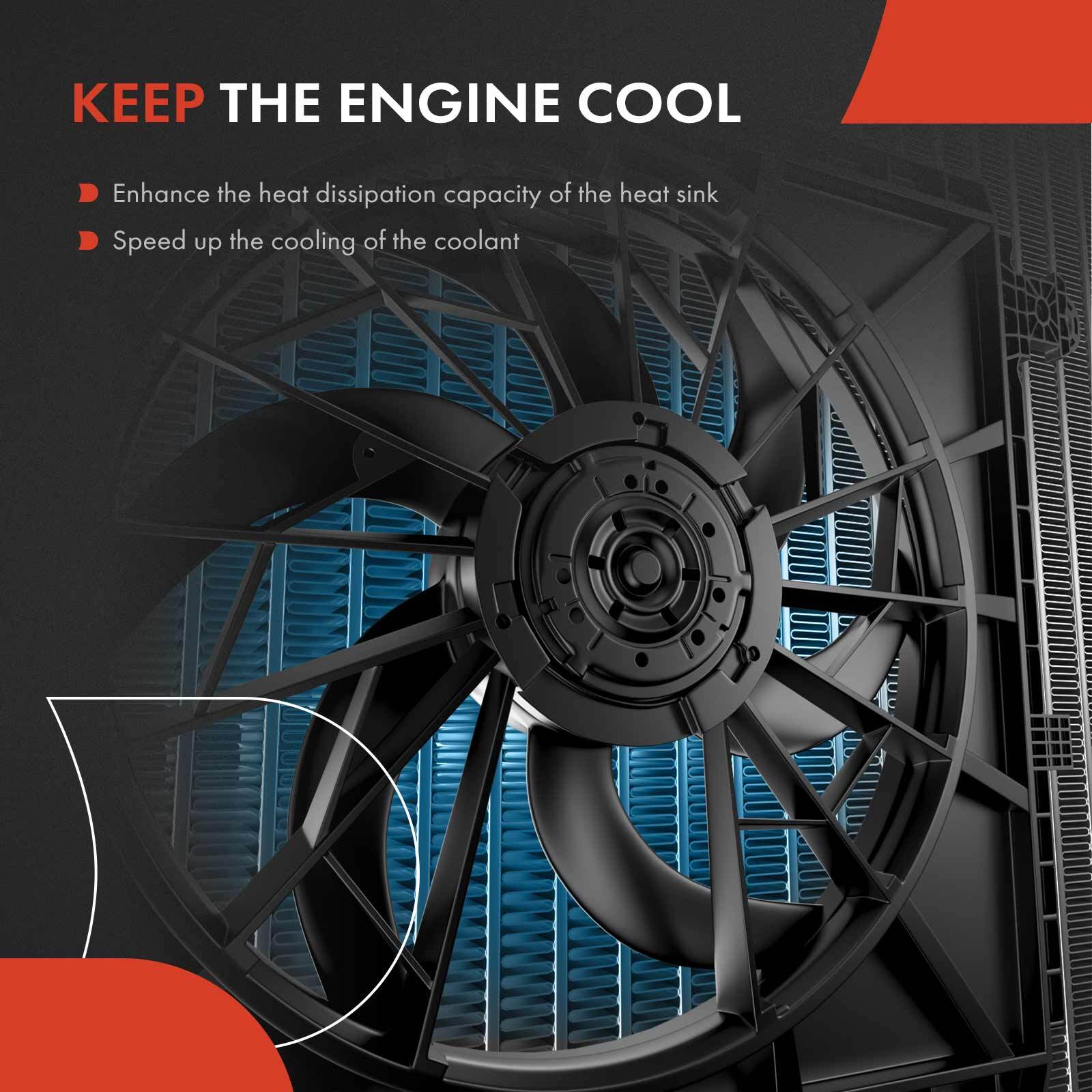 Single Engine Radiator Cooling Fan w/Shroud Assy for Subaru Outback 05 ...