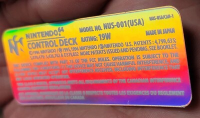 1 NINTENDO 64 N64 CONTROL DECK NUS-001(USA) CHROME HOLO WHITE TEXT ...