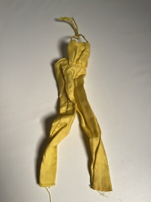 Vntg Barbie Yellow Jumpsuit Pants Overalls Cloth Strings Doll Mattel ...