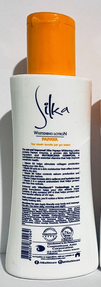 2pcs Silka Whitening Papaya Skin White Body Lotion Herbal | eBay