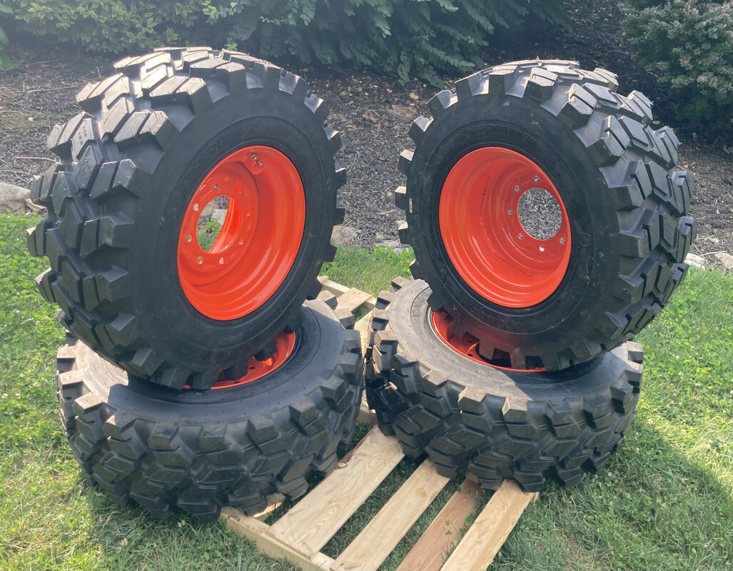 4-Heavy Duty 12-16.5 SKS-9 Skid Steer Tires/Rims for Bobcat S250,S300 ...