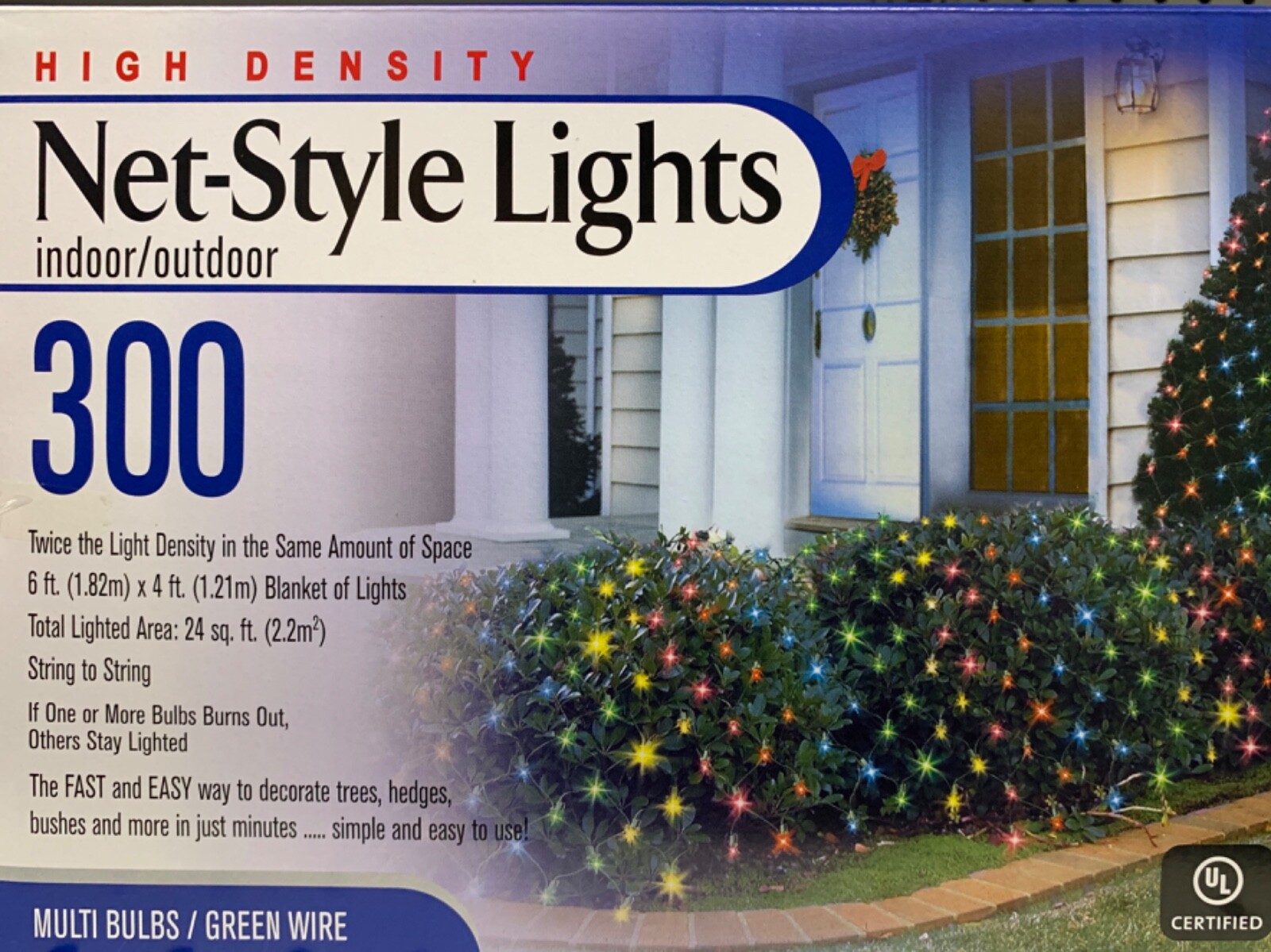 SET OF 300 HIGH DENSITY NET-STYLE CHRISTMAS LIGHTS MULTI COLORED (as ...