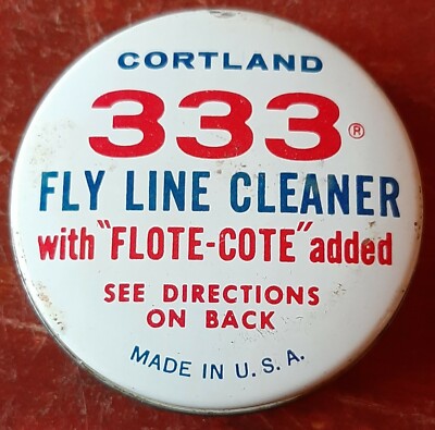 Vintage Cortland 333 Fly Line Cleaner Flote-Cote original tin 2 ...
