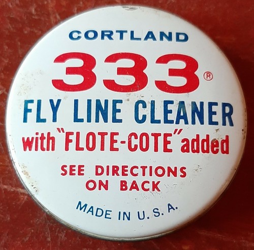 Vintage Cortland 333 Fly Line Cleaner Flote-Cote original tin 2 ...