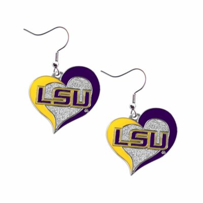 LSU Tigers NCAA Team Swirl Heart Earrings | eBay