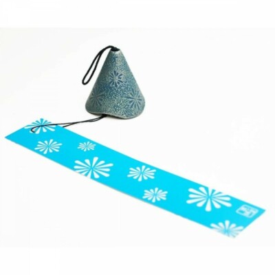 Furin Japanese Wind Bell Chime Nanbu Cast iron Silver Blue Hanabi Japan ...