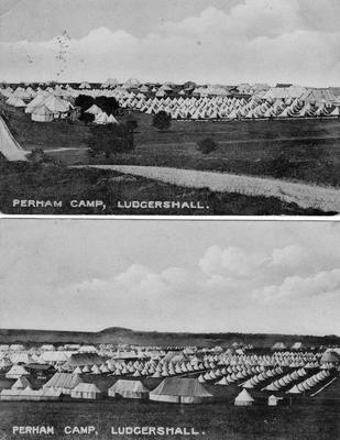 2 Perham Down Camp Ludgershall Salisbury Plain pcs Perham Camp postmark ...