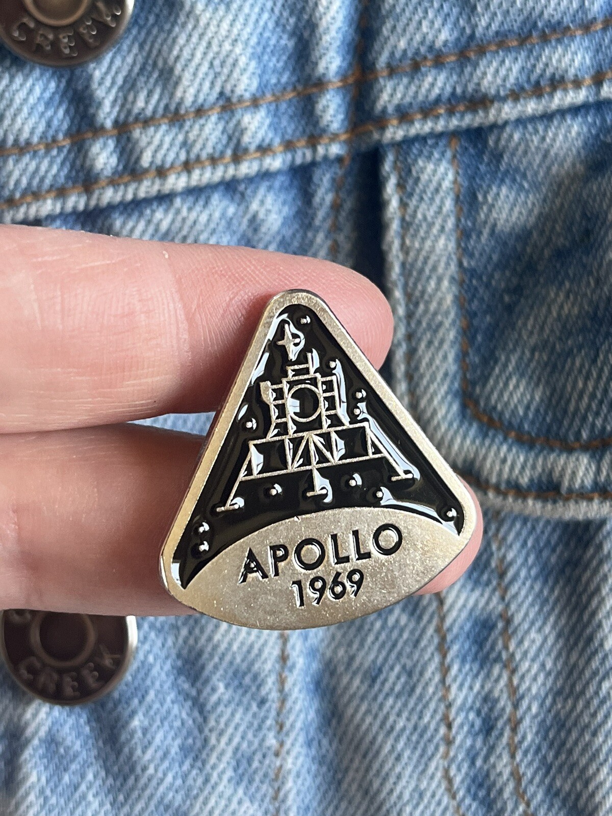 Apollo 11 1969 Moon Landing Silver And Enamel Pin - Excellent Condition ...