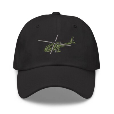 Apache helicopter embroidered black cotton cap hat, custom made cap hat ...