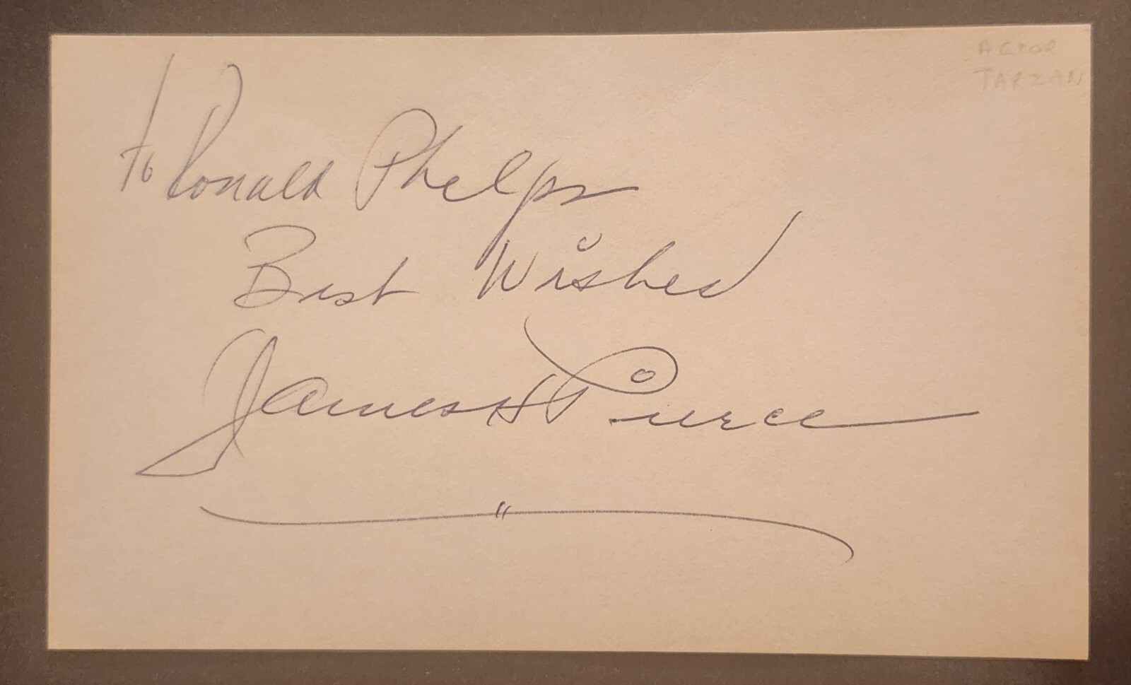 JAMES H. PIERCE Autographed Signed 3x5 Actor TARZAN Died-1983 | eBay