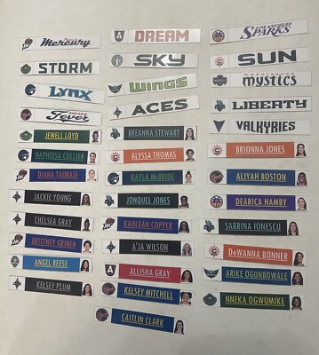 WNBA Team Wordmark Labels w 2024 Olympic National & All-Star Teams ...