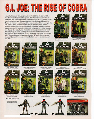 2009 HASBRO Action Figures Toy PRINT AD ART - GI JOE THE RISE OF COBRA ...